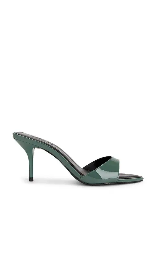 Schutz Elodie Patent Leather Stiletto Mules - Myrtle Green