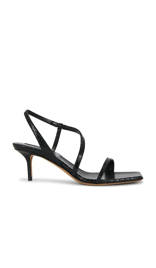 EMME PARSONS Delicat Heel - Black Embossed Snake Print
