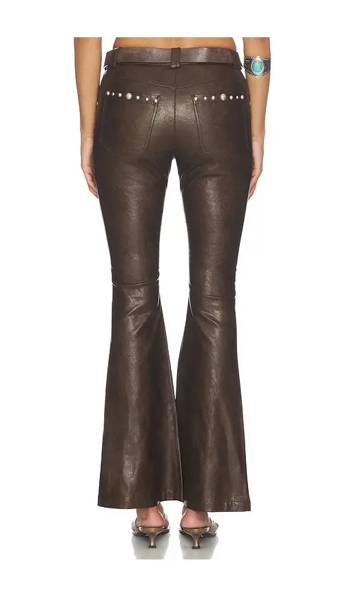 MARKGONG Faux Leather Studded Flared Pants