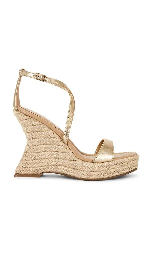 Steve Madden Caliana Espadrille Sandal Metallic Gold - Gold Leather
