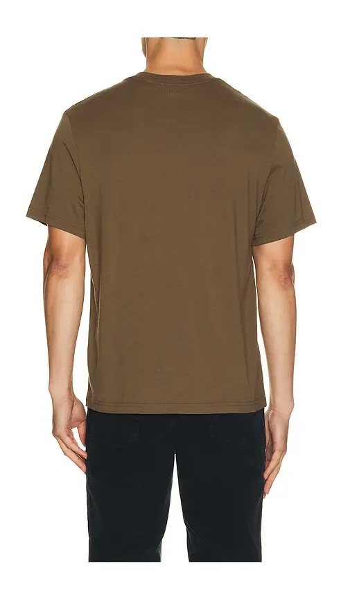 FRAME Short Sleeve Light Cotton Tee In Brown - Deep Olive