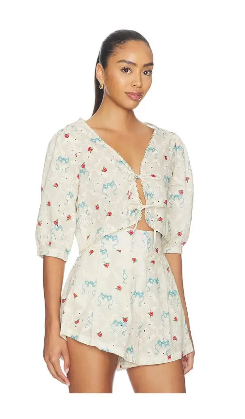 Agua Bendita Salem Print Cherish Top