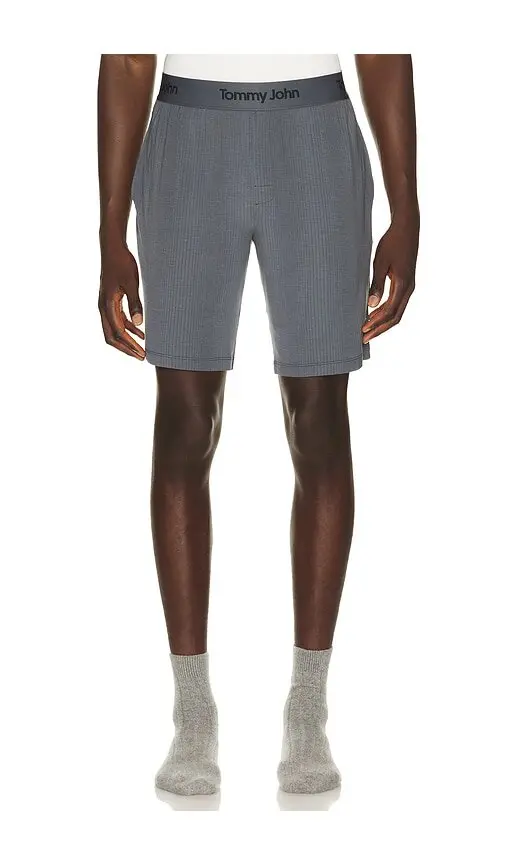 Tommy John Second Skin Luxe Rib Sleep Short In Grey - Turbulence