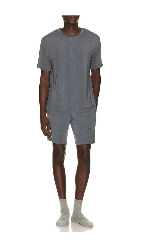 Tommy John Second Skin Luxe Rib Sleep Short In Grey