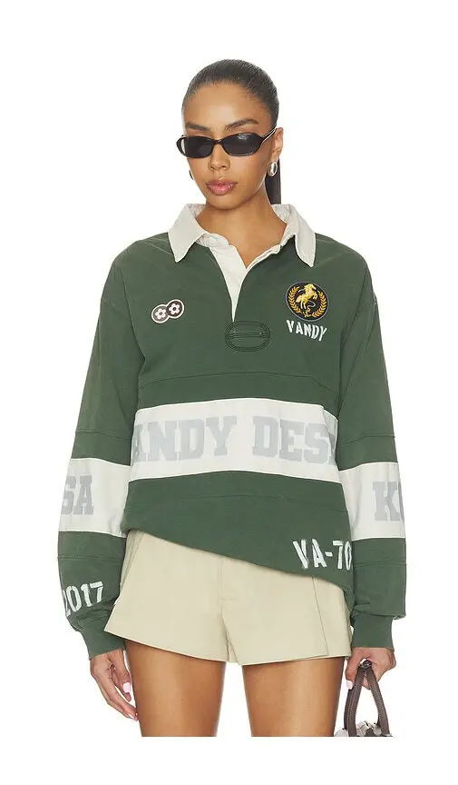 VANDYTHEPINK Washed Long Sleeve Rugby Shirt - Green