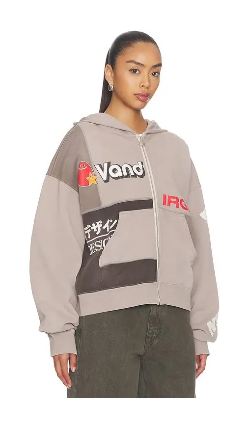 VANDYTHEPINK Paneled Graphic Zip Up Hoodie