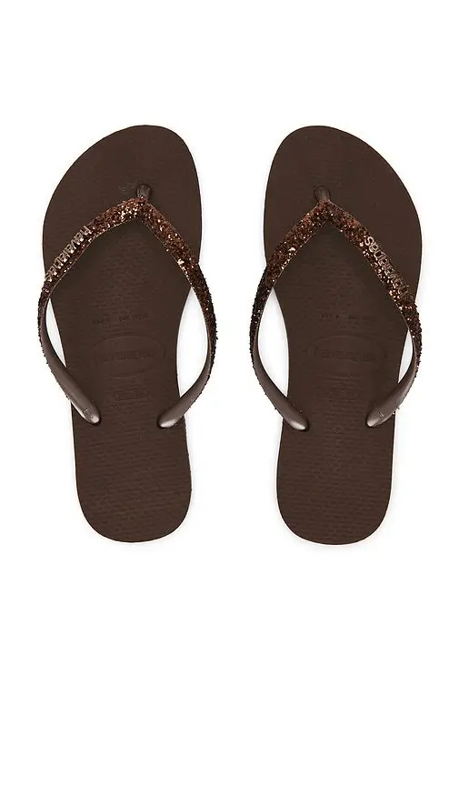 Havaianas Slim Glitter Ii Sandal - Dark Brown