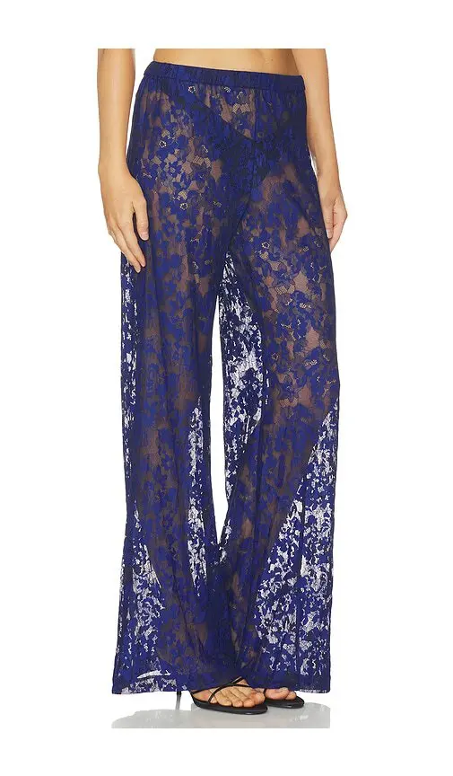 Amanda Uprichard Lace Wide Leg Pants - Navy