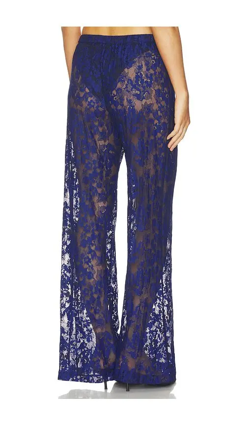 Amanda Uprichard Lace Wide Leg Pants - Navy