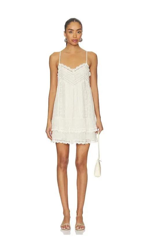 Rococo Sand Lace Detail Mini Dress - Cream