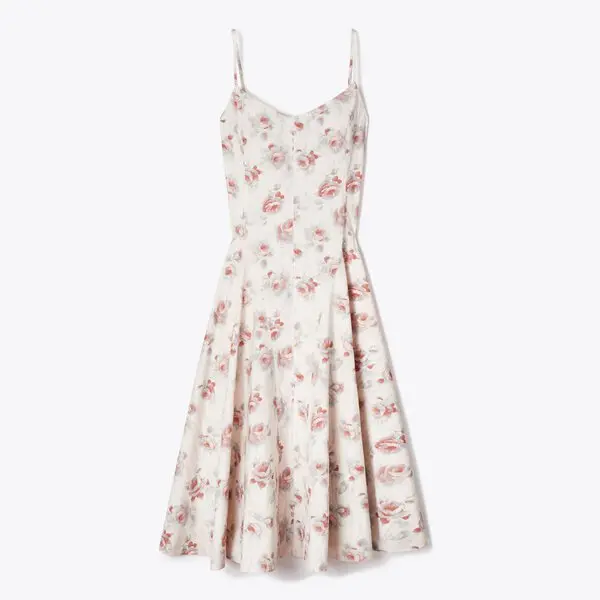 Tory Burch Printed Cotton Tank Dress - Pink Roses