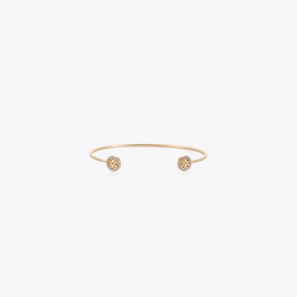 Tory Burch Icon Pavé Flex Cuff - Tory Gold/crystal