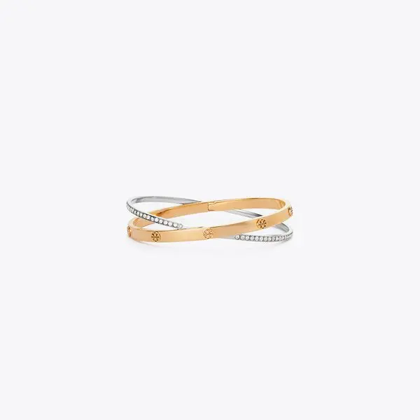 Tory Burch Icon Pavé Double Bracelet - Tory Gold/tory Silver