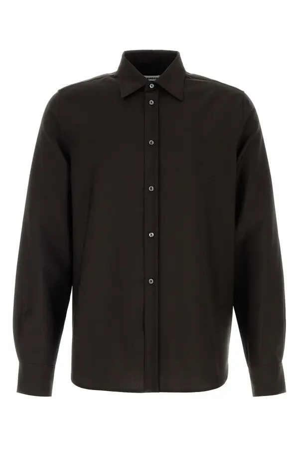 JIL SANDER Chocolate Wool Blend Shirt - Brown