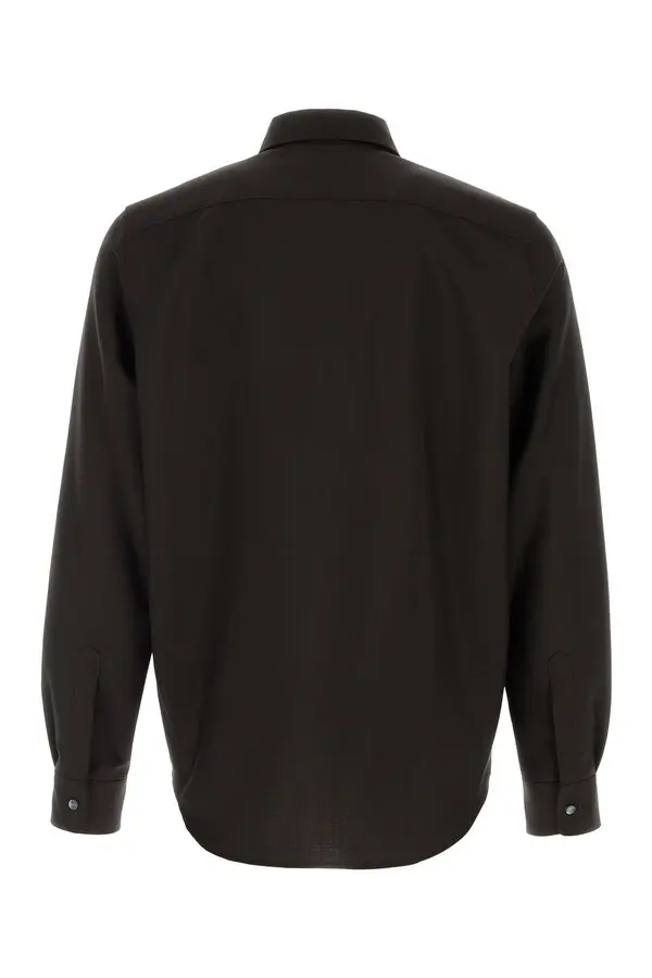 JIL SANDER Chocolate Wool Blend Shirt - Brown