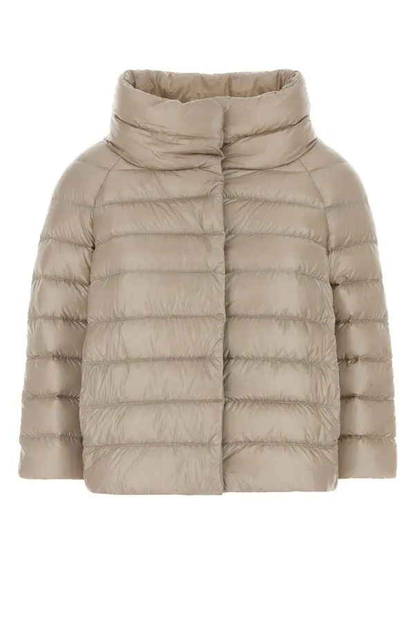 Herno Sand Nylon Quilted Down Jacket - Light Brown