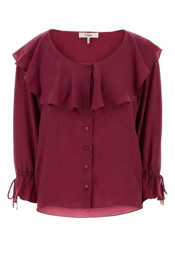 Chloé Tyrian Silk Blouse - Purple