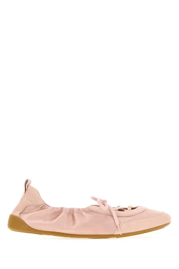 Chloé Ballerinas In Satin And Suede - Pink