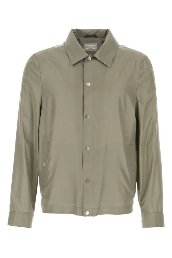 Brunello Cucinelli Silk Blend Collared Jacket