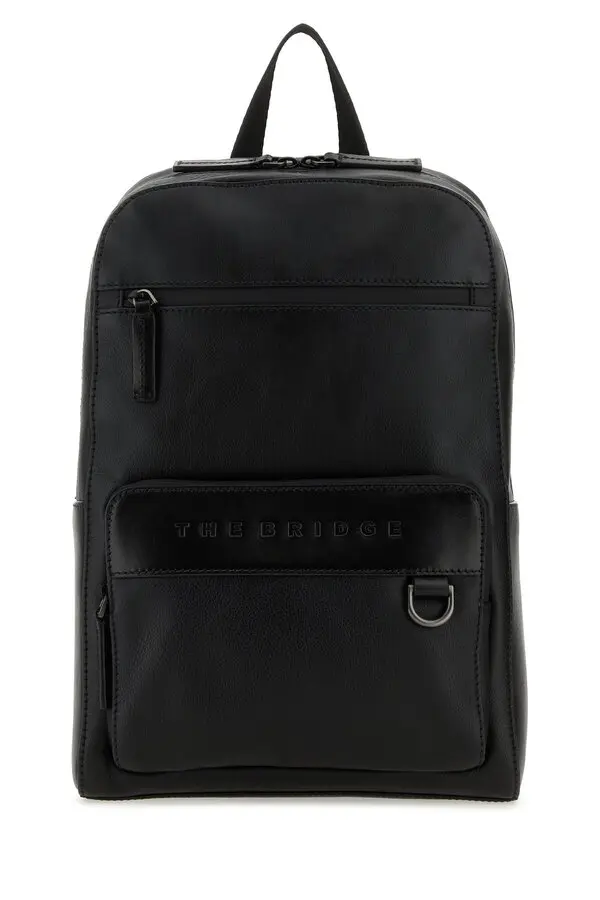 THE BRIDGE Leather Damiano Backpack - Black