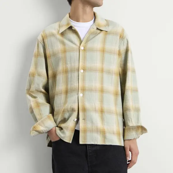 SECOND / LAYER Logan Ombre Check Shirt