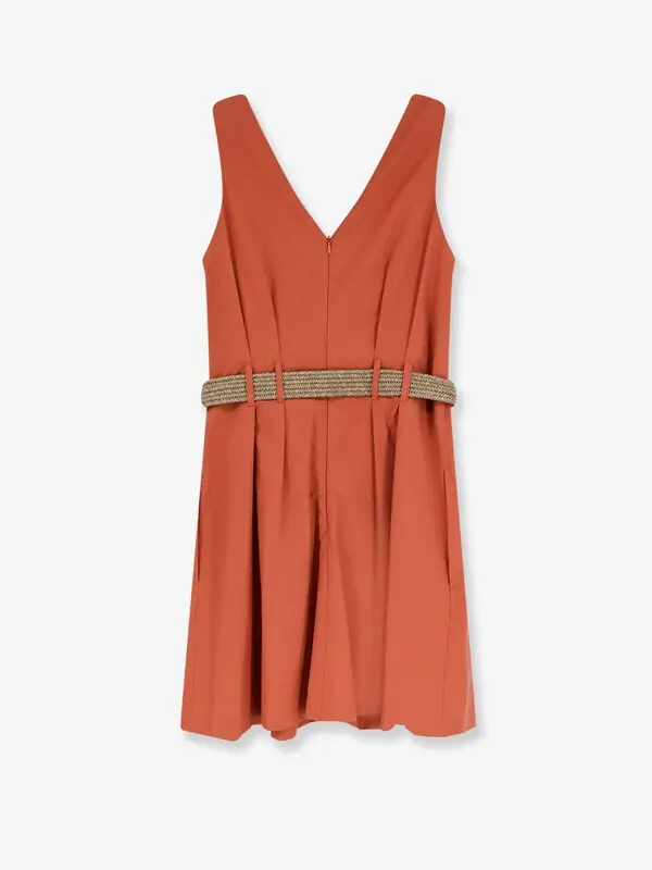 Brunello Cucinelli V-neck Mini Dress With Belt