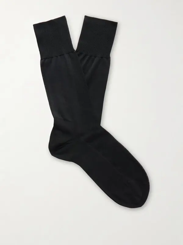 Falke Set Of Two Silk-blend Socks - Black