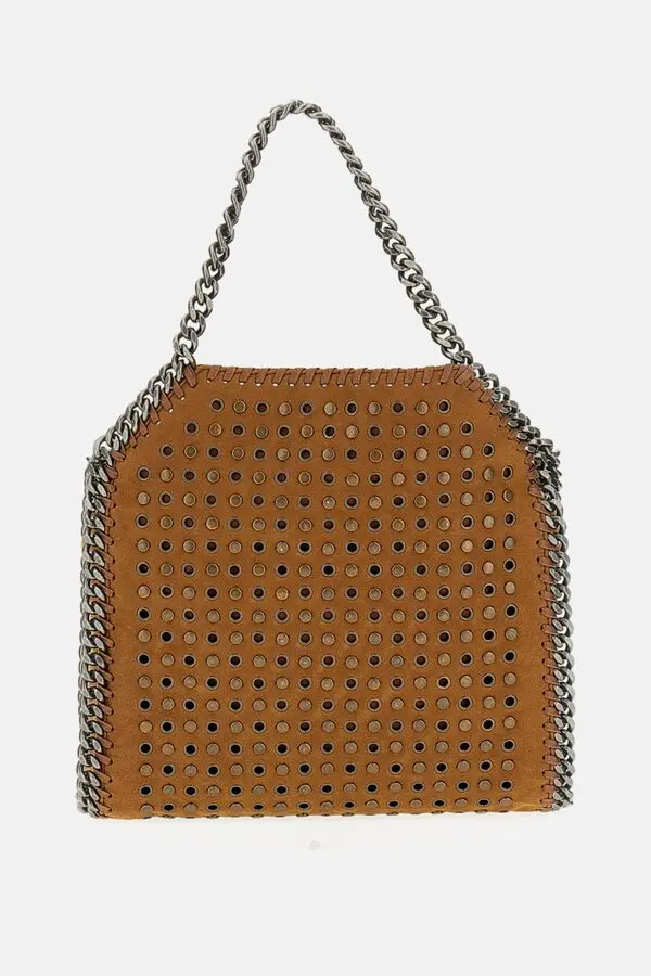 Stella McCartney Mini Falabella Studded Suede Tote - Brown