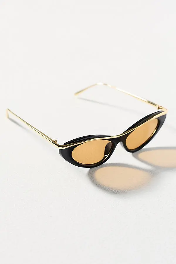 I-SEA Sporty Wrapped Cat-eye Sunglasses - Black