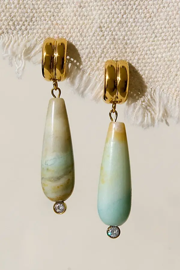 KOZAKH Blunt Droplet Earrings - Amazonite