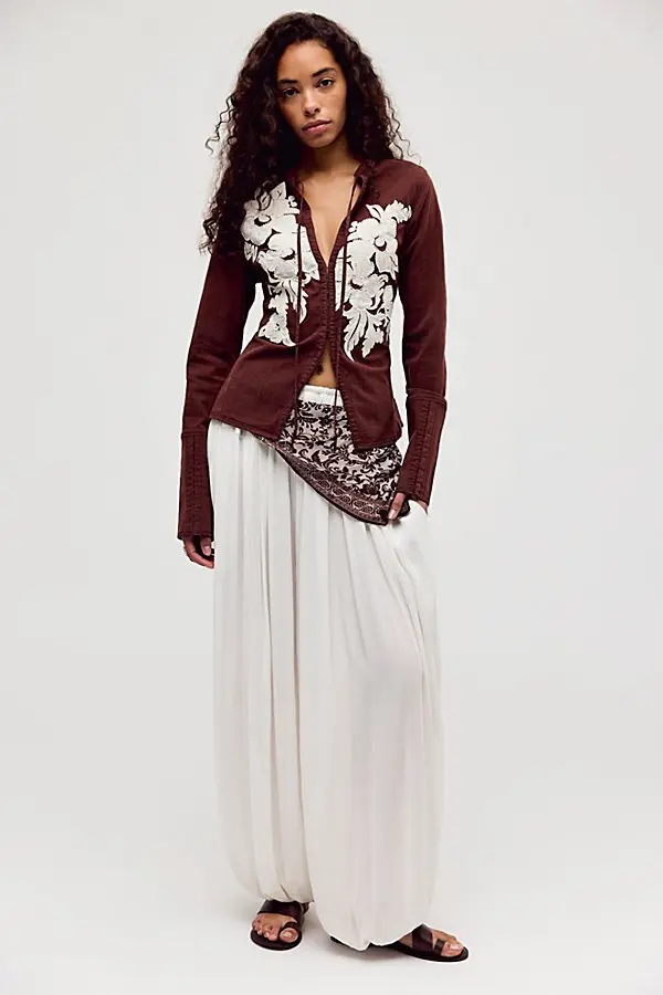 Free People We The Free Festival Nights Embroidered Top