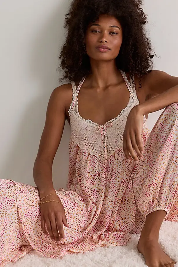 Free People Summer Crush Jumpsuit - Ivory Combo
