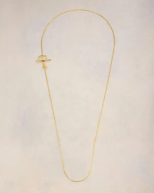 AMI Paris Brass Chain Necklace With De Coeur Clasp - Gold