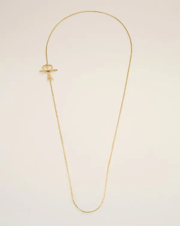 AMI Paris Brass Chain Necklace With De Coeur Clasp - Gold