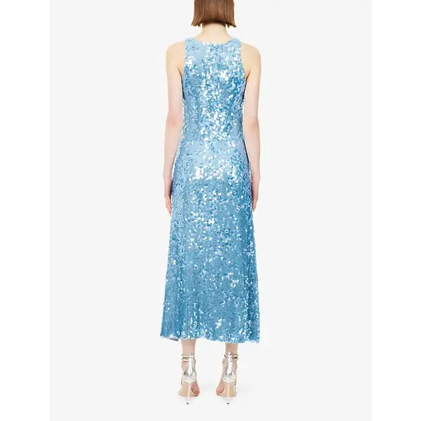DIMA AYAD Sequin Racer Back Maxi Dress