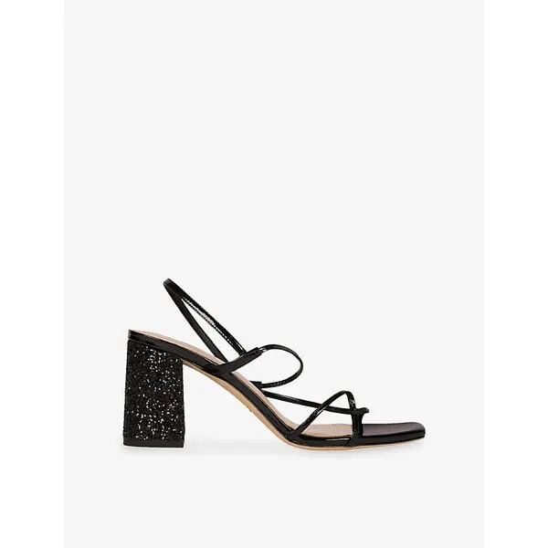 Sandro Glitter-heel Leather Strappy Heeled Sandals