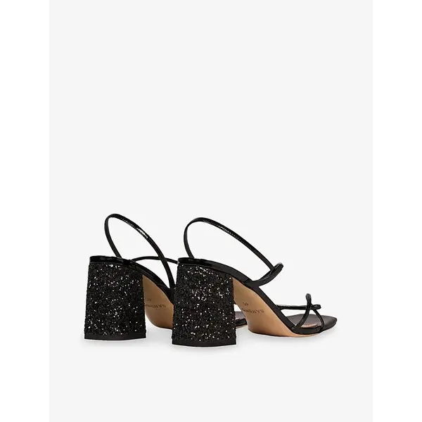 Sandro Glitter-heel Leather Strappy Heeled Sandals