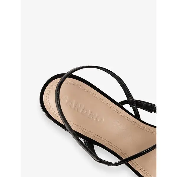 Sandro Glitter-heel Leather Strappy Heeled Sandals