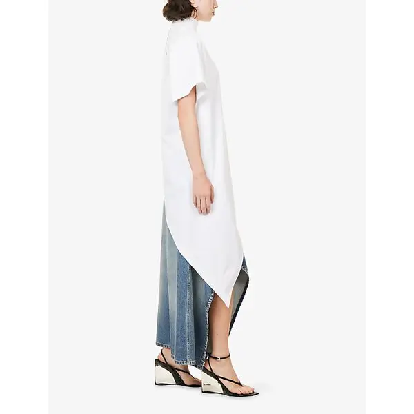 Alaïa Asymmetric Hem Cotton T-shirt
