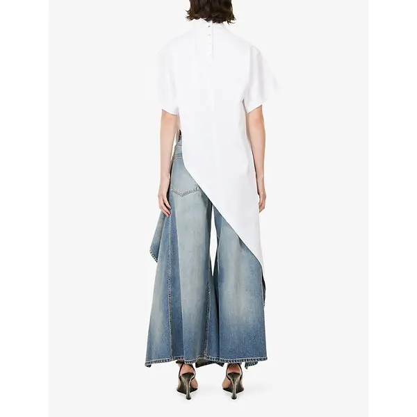 Alaïa Asymmetric Hem Cotton T-shirt