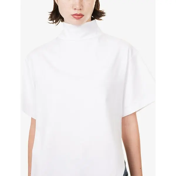 Alaïa Asymmetric Hem Cotton T-shirt