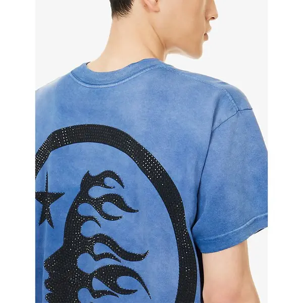 HELLSTAR Classic Logo Cotton T-shirt - Blue