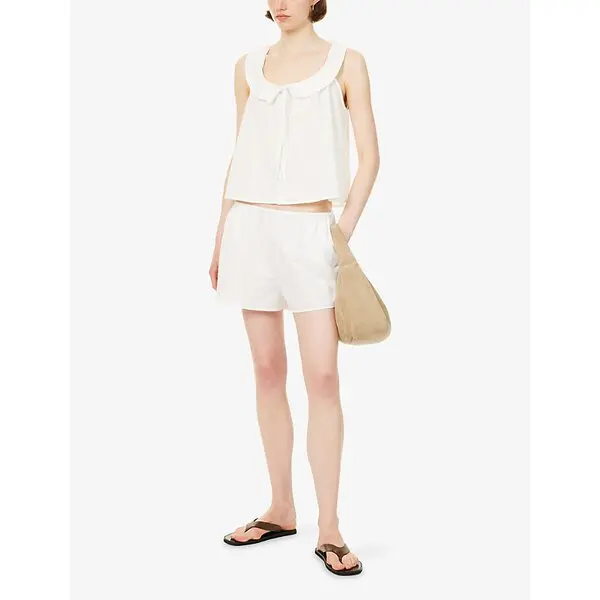 DEIJI STUDIOS Sleeveless Collared Top And Shorts Set