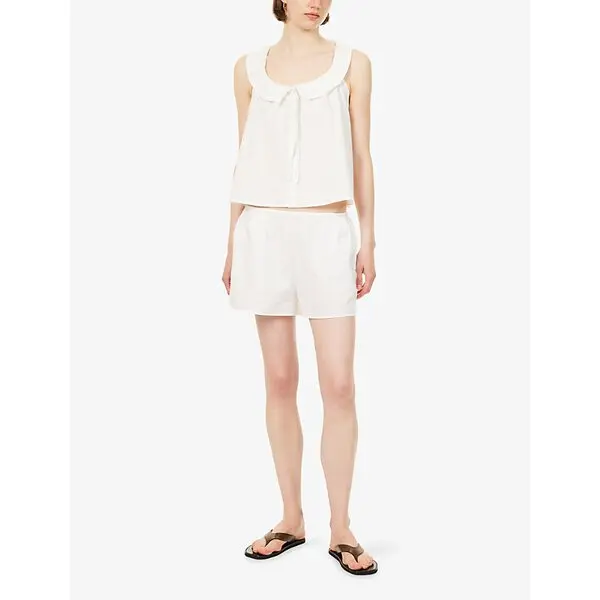 DEIJI STUDIOS Sleeveless Collared Top And Shorts Set