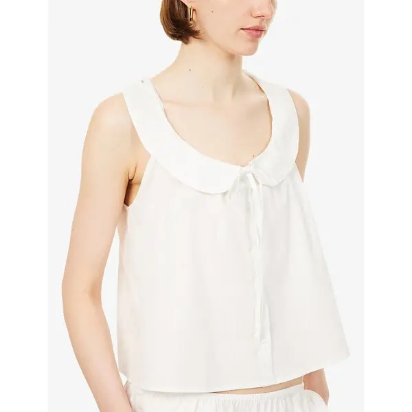 DEIJI STUDIOS Sleeveless Collared Top And Shorts Set