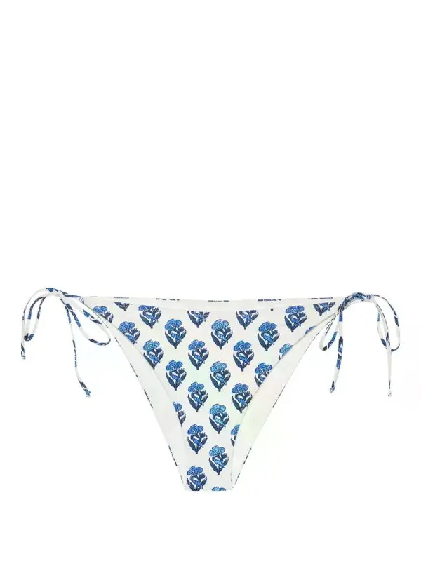 MC2 SAINT BARTH Jaipur Flower Print Bikini Bottom - Neutrals