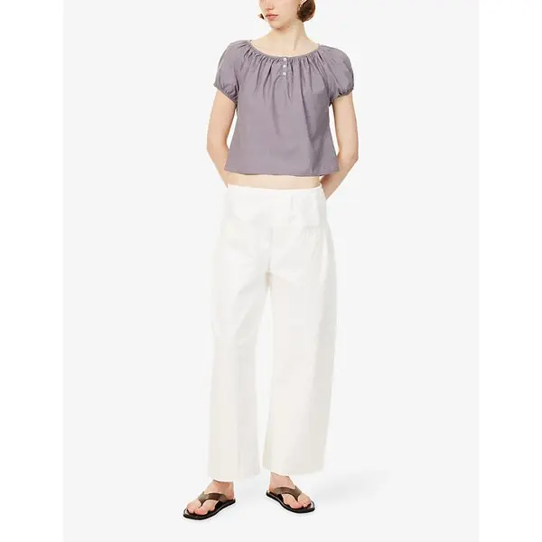DEIJI STUDIOS Scoop Neck Cotton Top
