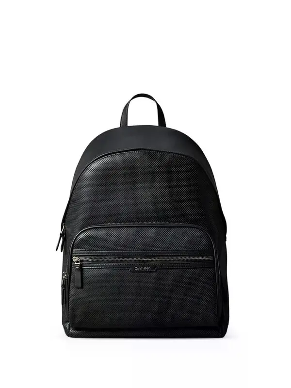 Calvin Klein Perforated Detail Logo Plaque Backpack - Black
