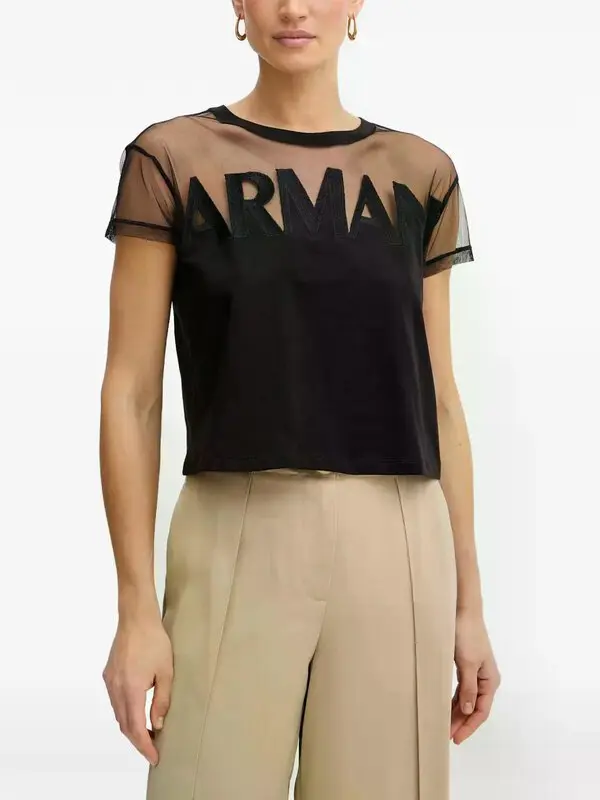 Armani Exchange Logo T-shirt With Mesh Paneling
