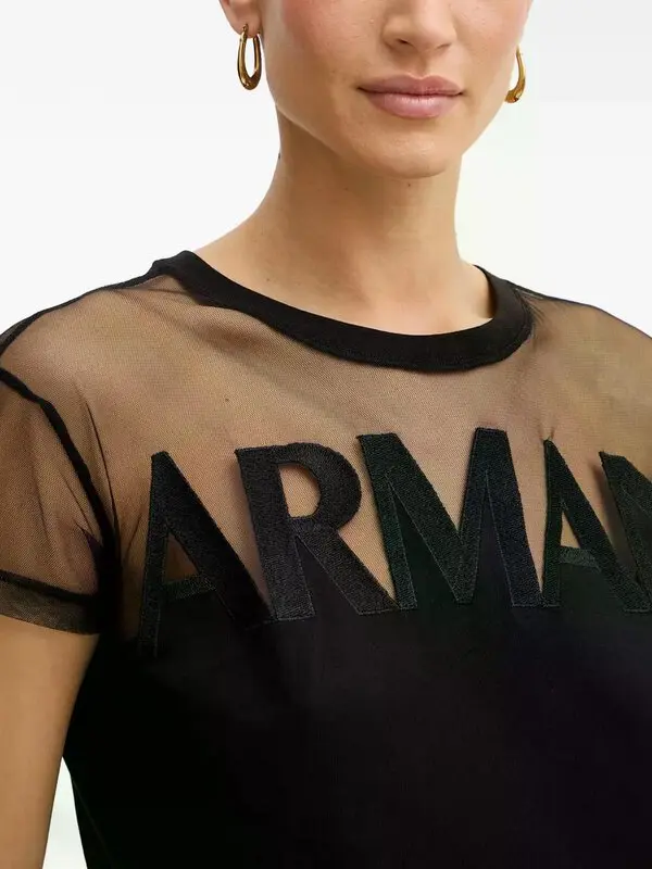 Armani Exchange Logo T-shirt With Mesh Paneling
